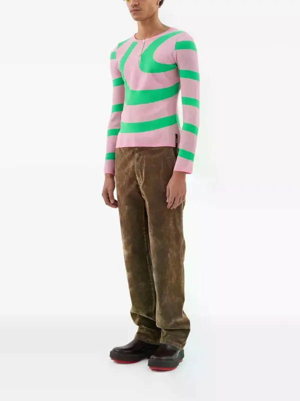 Sunnei Striped Zip Top
