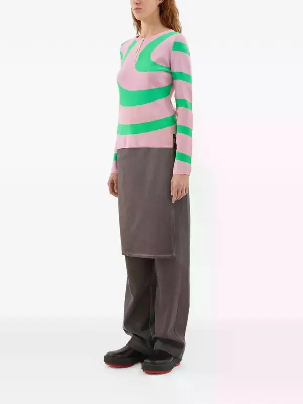 Sunnei Striped Zip Top