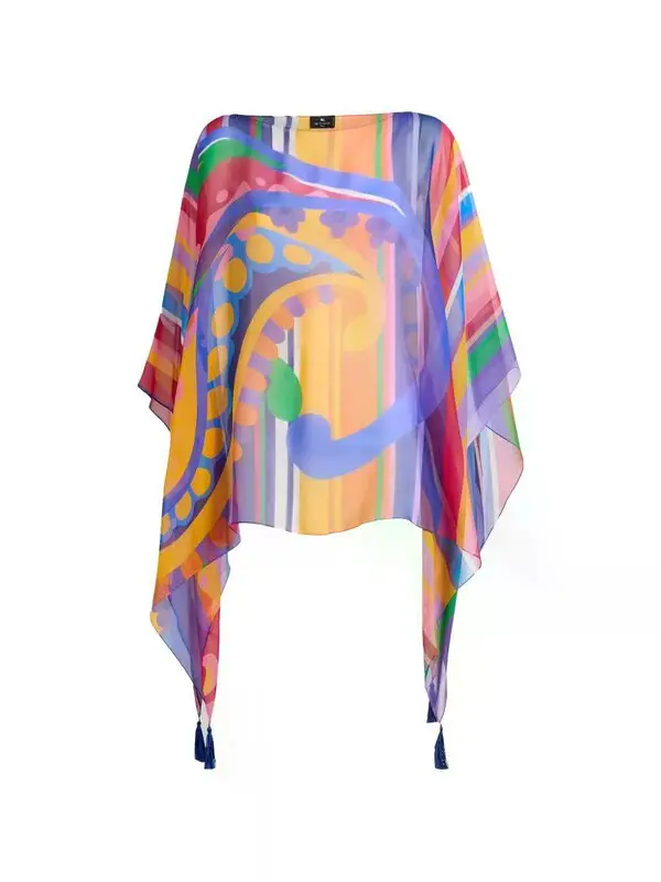 Etro Printed Poncho Blouse