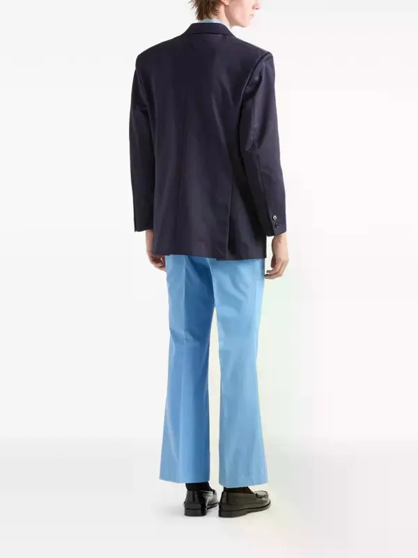Prada Flare Sartorial Poplin Trousers - Blue