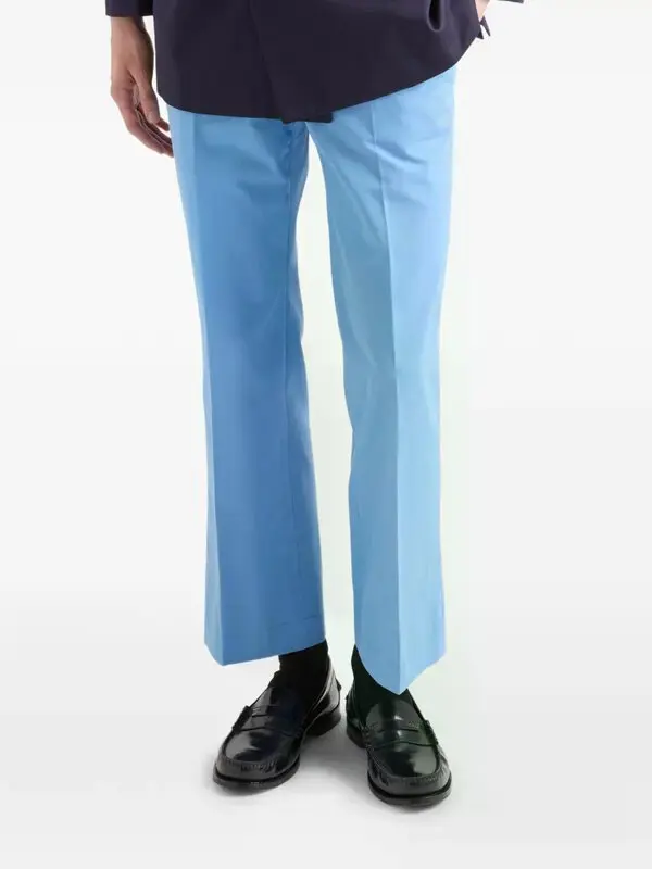 Prada Flare Sartorial Poplin Trousers - Blue