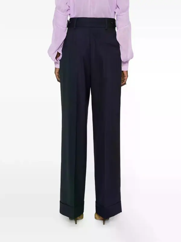 Alberta Ferretti Pleated Trousers With Cuffed Hem