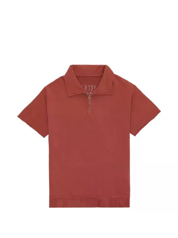 FORTELA Zip-fastening Short-sleeve Polo Shirt - Red