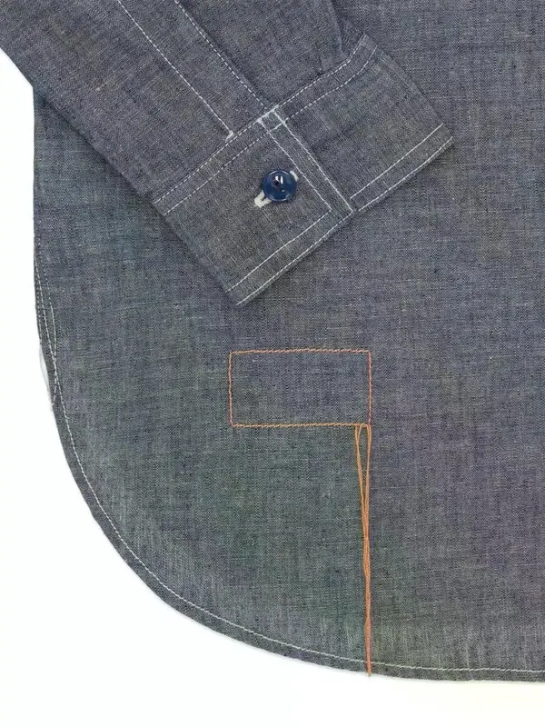 FORTELA Otero Patch-pocket Chambray Shirt - Blue