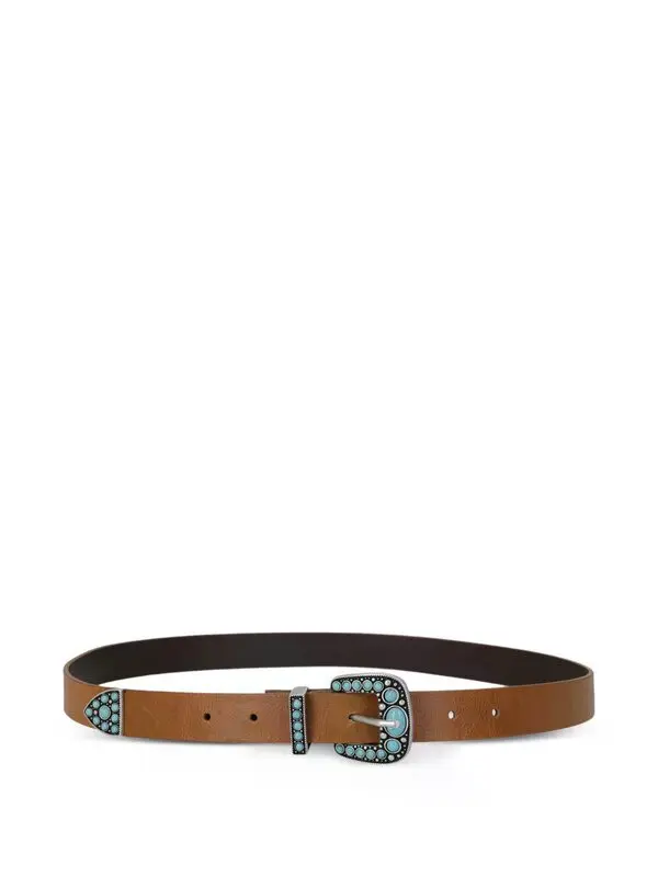 FORTELA Stone-embellished Belt - Brown