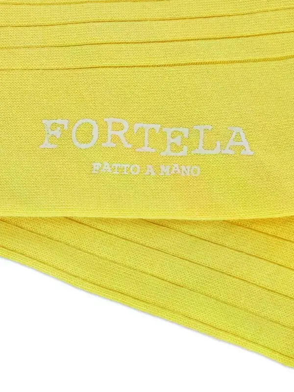 FORTELA Ribbed Knee High Socks - Yellow