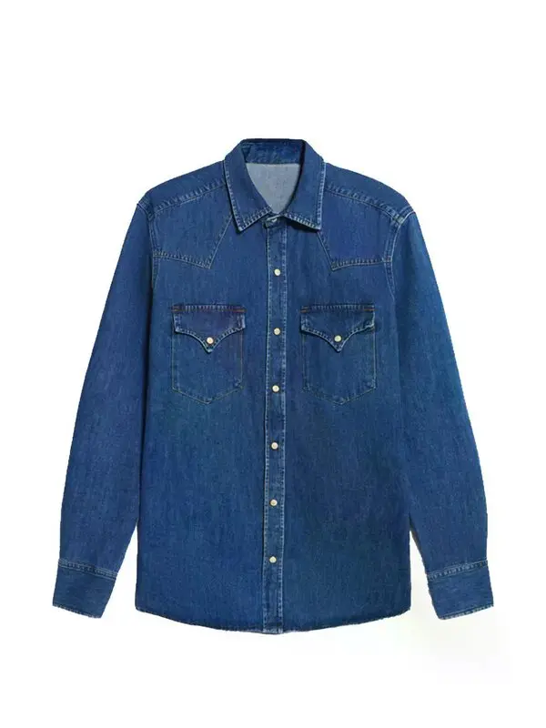 FORTELA Ntex Texan Front Yoke Flapped Shirt - Blue
