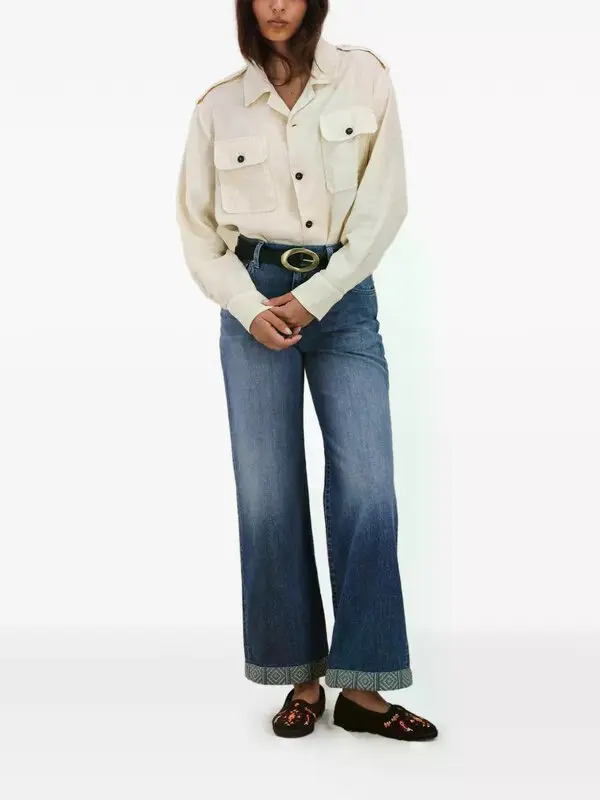 FORTELA Bonnie Epaulettes Pocket Shirt - Neutrals