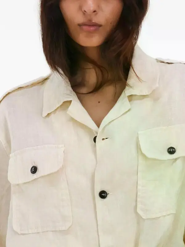 FORTELA Bonnie Epaulettes Pocket Shirt - Neutrals