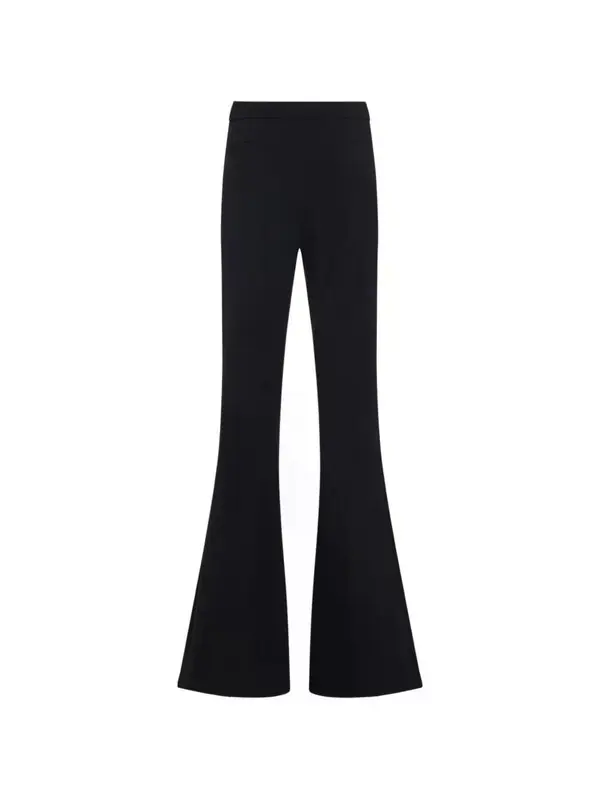 Elisabetta Franchi Logo Charm Crepe Flare Trousers