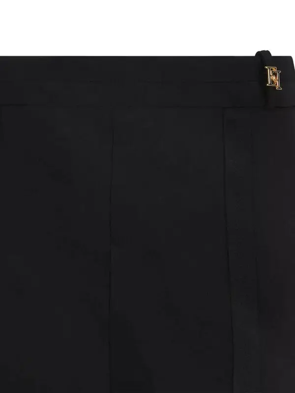 Elisabetta Franchi Logo Charm Crepe Flare Trousers