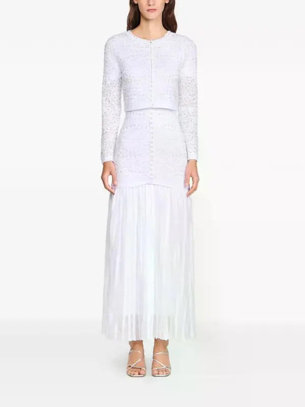 Sandro Embellished Cropped Cardigan - White