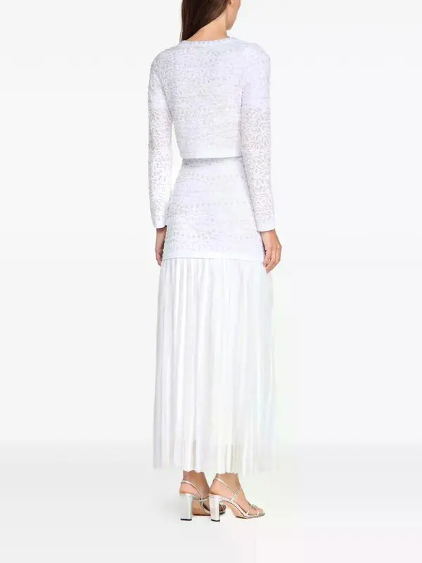 Sandro Embellished Cropped Cardigan - White