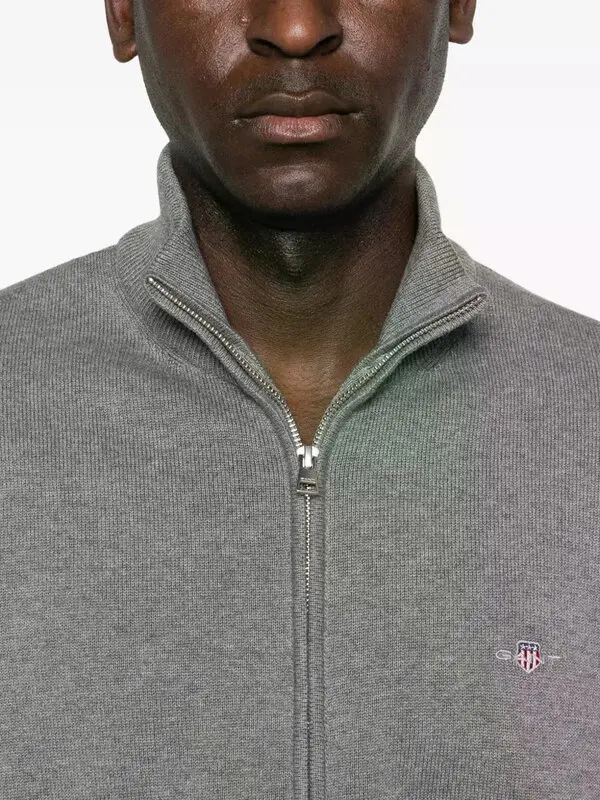 Gant Zip-up Cotton Cardigan