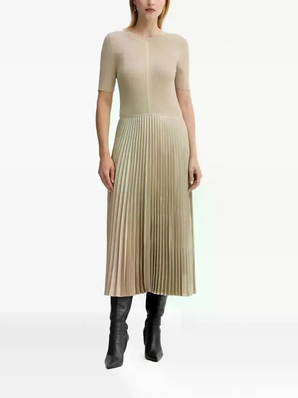 BOSS Ribbed Pleated Skirt Dress