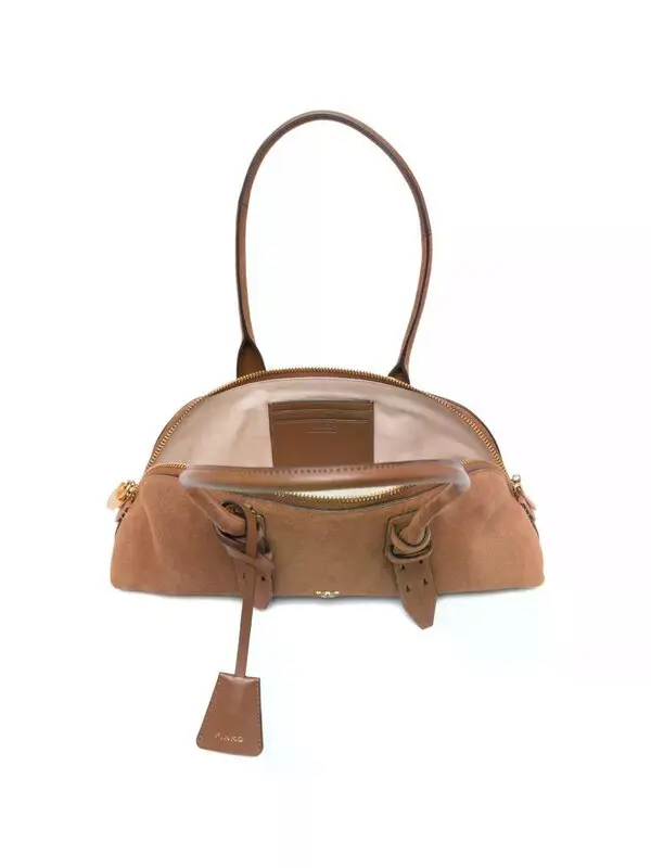 Pinko Large Suede Shoulder Bag - Brown