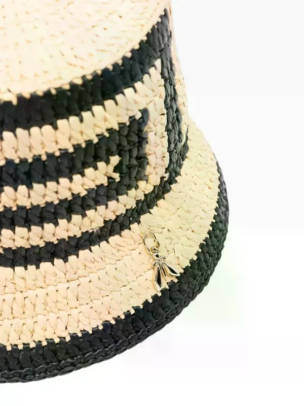 Patrizia Pepe Geometric Raffia Bucket Hat
