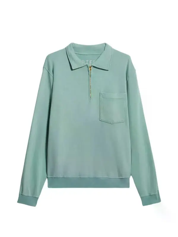 FORTELA Yale Pique Half-zip Sweatshirt - Green