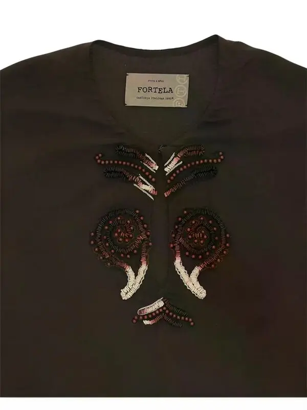 FORTELA Allegras Embroidered Blouse - Brown