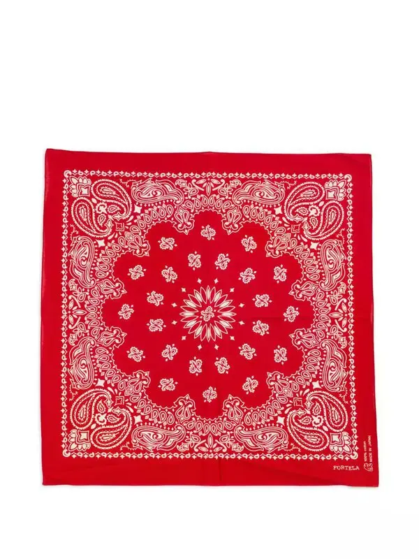FORTELA Japanese Paisley-pattern Bandana - Red