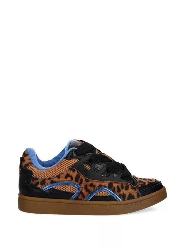 BUFFALO Leopard Print Lace-up Sneakers