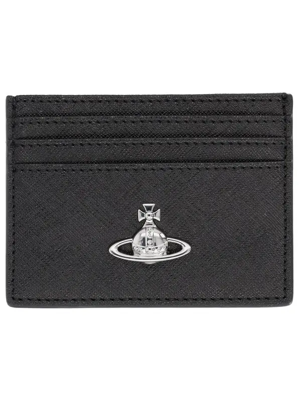 VIVIENNE WESTWOOD Flat" Card Holder With "orb" Detail - Black