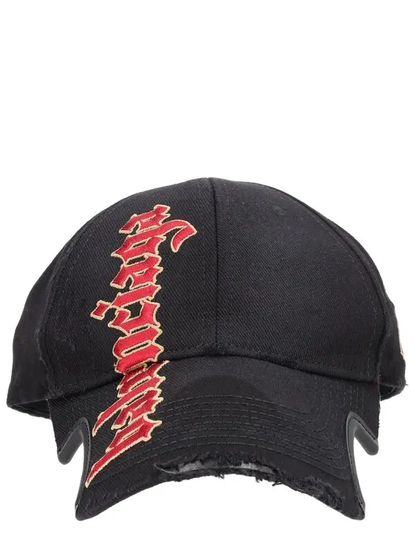 Balenciaga Gothic Placement Cap - Black