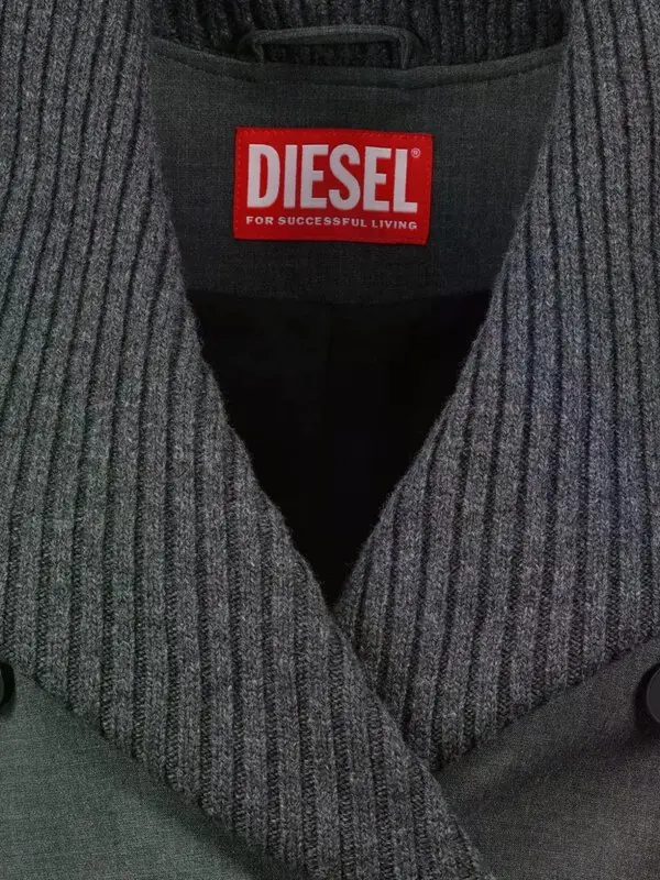 DIESEL Button Shawl Collar Cropped Jacket