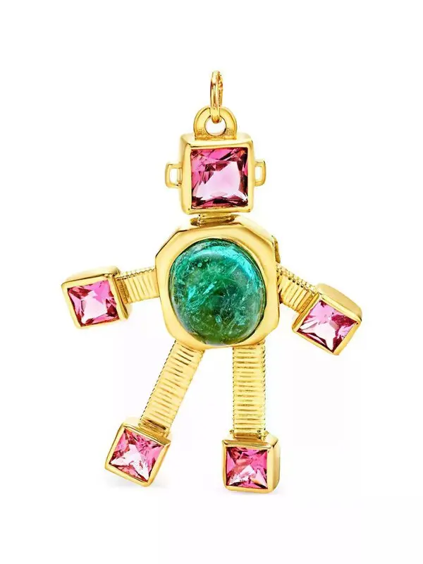 VAN ROBOT Pariaba Tourmaline And Rubellite Pendant Necklace - Gold