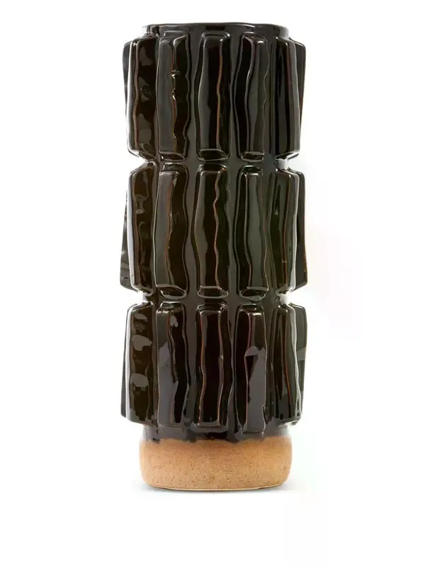 POLSPOTTEN Structure Textured Ceramic Vase - Black