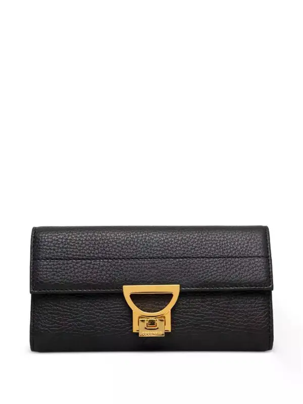 COCCINELLE Grained Lock Wallet - Black