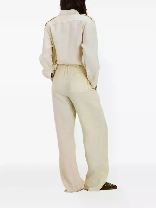 FORTELA Drawstring Wide Leg Trousers - Neutrals