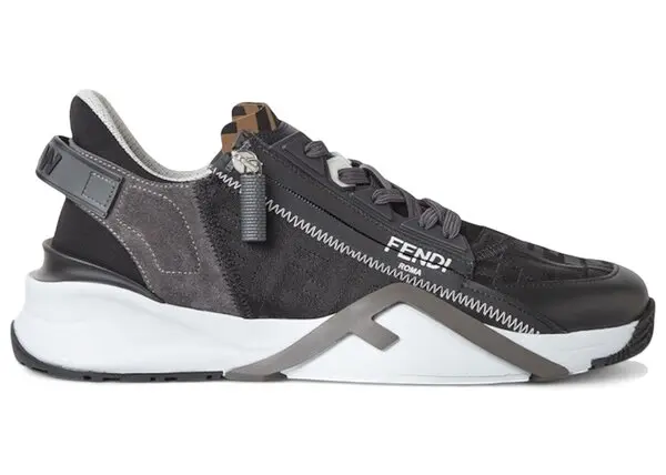 Fendi Flow Ff Jacquard Sneakers - Black