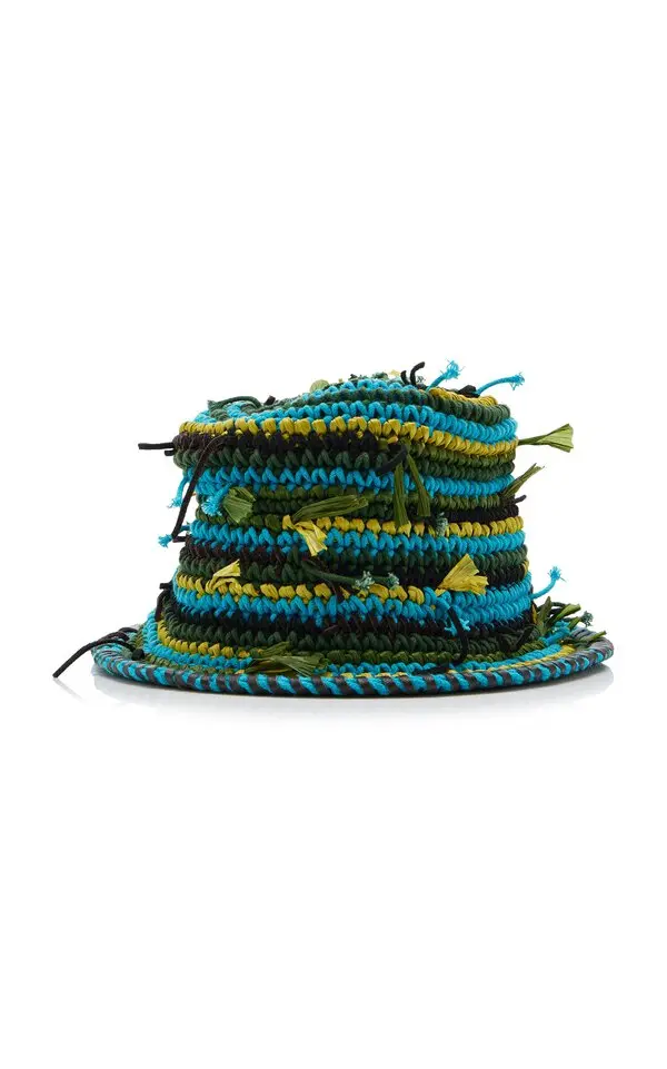 Staud Meyers Crocheted Bucket Hat - Blue