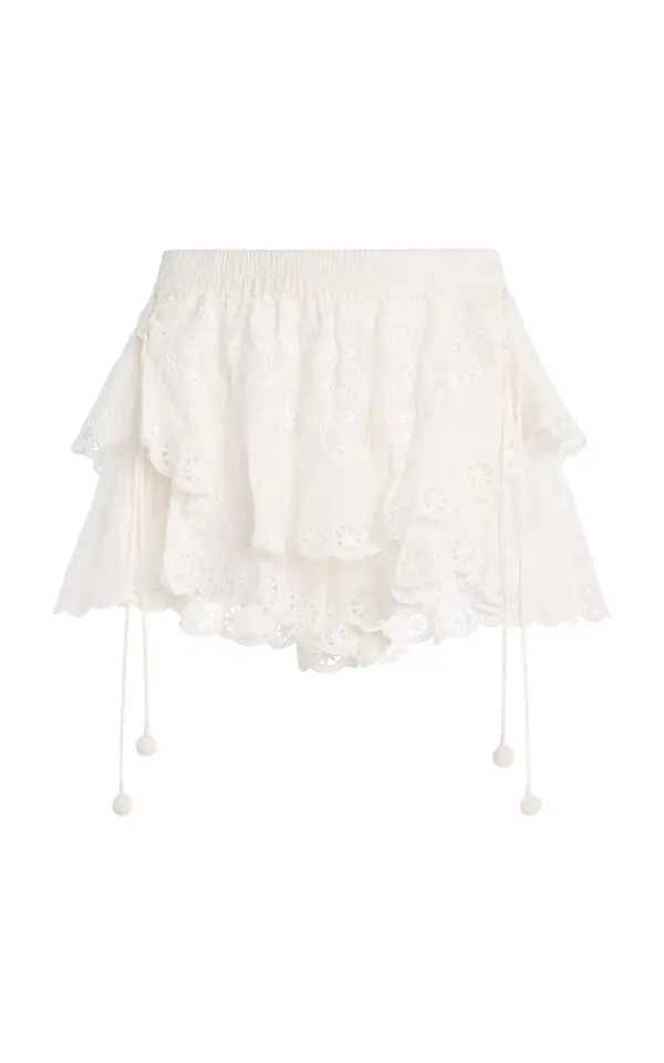 Isabel Marant Neis Cotton-silk Mini Skirt - White