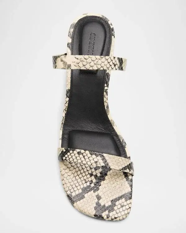 Simkhai Clara Snake-printed Leather Sandals
