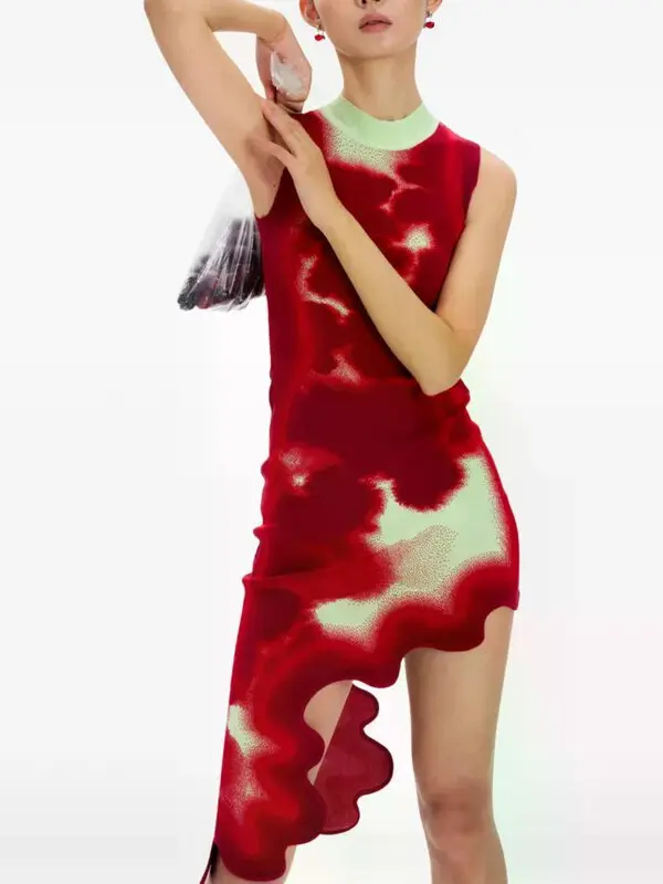 Ph5 Tie-dye Sleeveless Midi Dress - Red