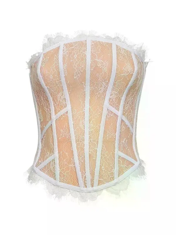 Giuseppe Di Morabito Scalloped Strapless Corset - Neutrals