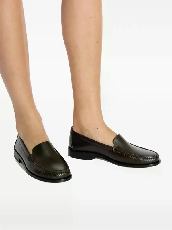 AeydĒ Arthur Topstitched Leather Loafers