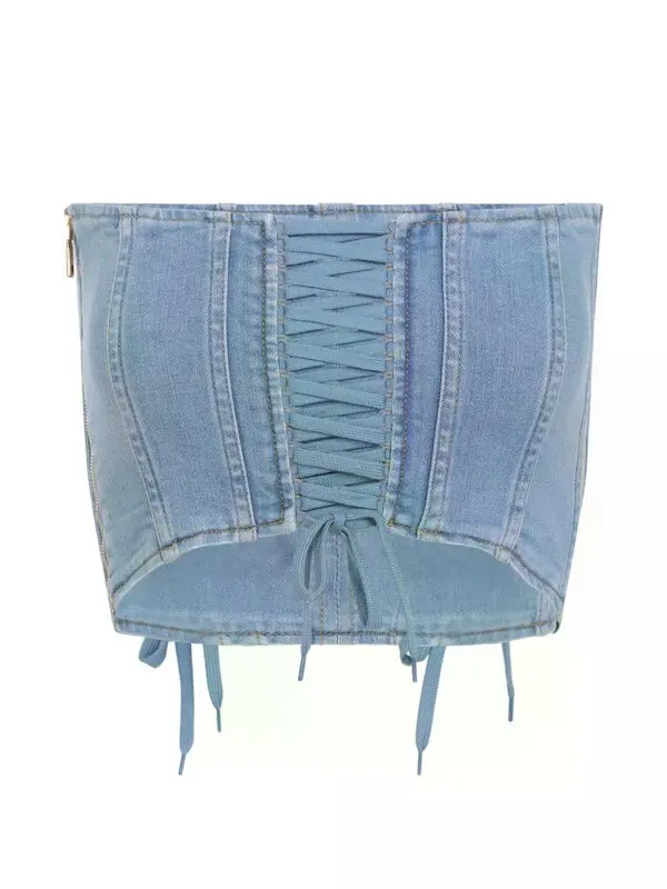 Elisabetta Franchi Lace-up Top - Blue
