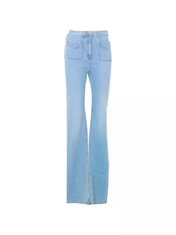 Elisabetta Franchi Flared Pocket Denim Trousers - Blue