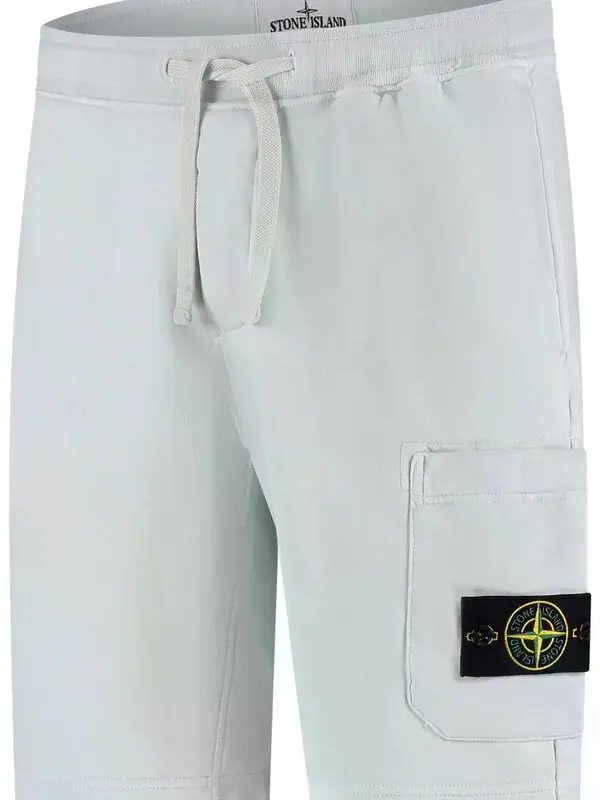 Stone Island Drawstring Logo-patch Shorts - Blue