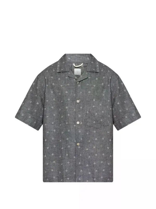 Eleventy Collared Polka Dot Shirt - Grey