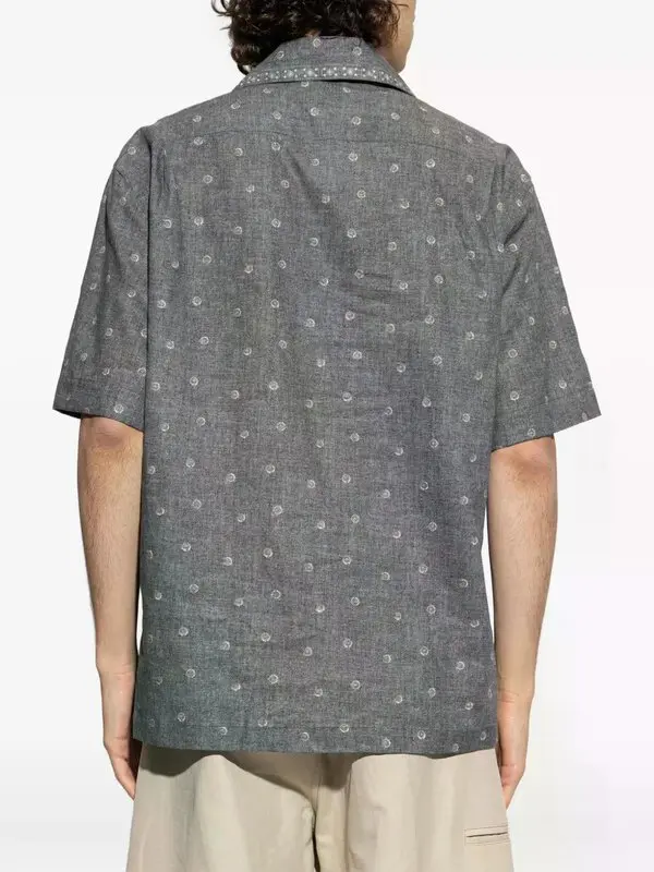 Eleventy Collared Polka Dot Shirt - Grey