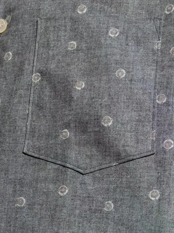 Eleventy Collared Polka Dot Shirt - Grey