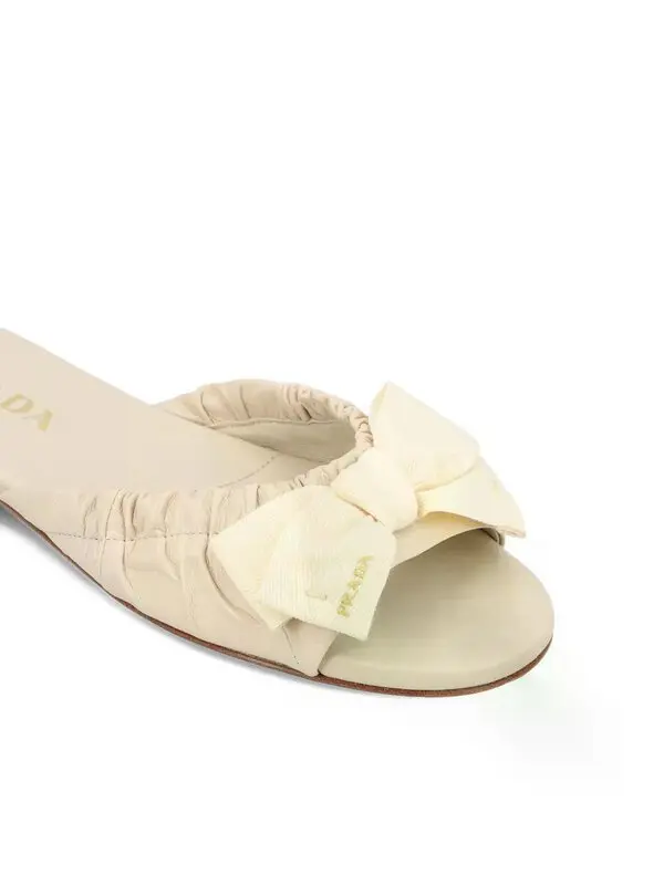 Prada Bow-embellished Sandals - Neutrals