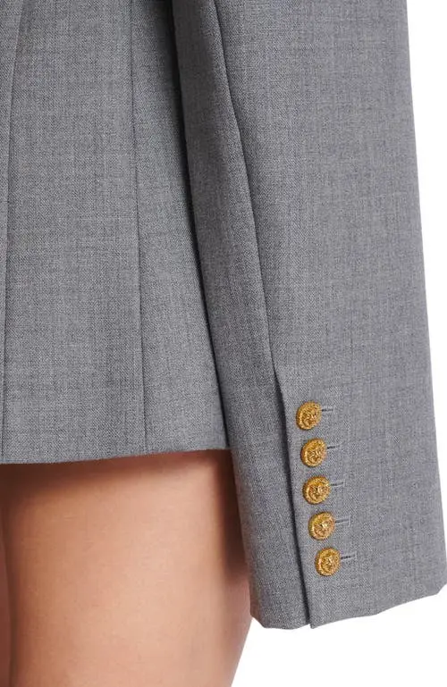 Balmain Draped Wool Jacket Dress