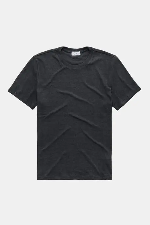 WOLF VS. GOAT (WVG) Heavyweight Viscose Interlock Short Sleeve Crewneck - Black