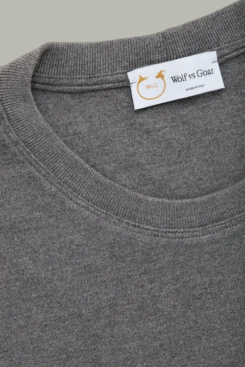 WOLF VS. GOAT (WVG) Heavyweight Viscose Interlock Short Sleeve Crewneck - Grey