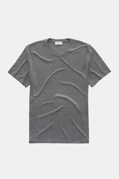WOLF VS. GOAT (WVG) Heavyweight Viscose Interlock Short Sleeve Crewneck - Grey